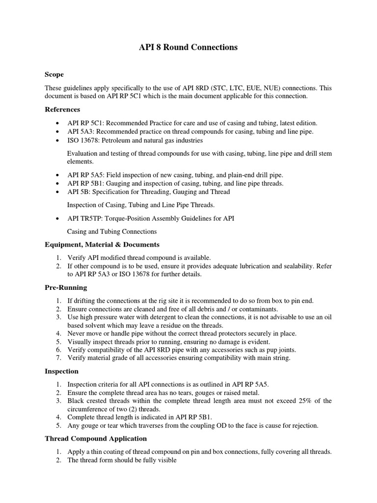 API 8 Round 23 | PDF | Pipe (Fluid Conveyance) | Equipment