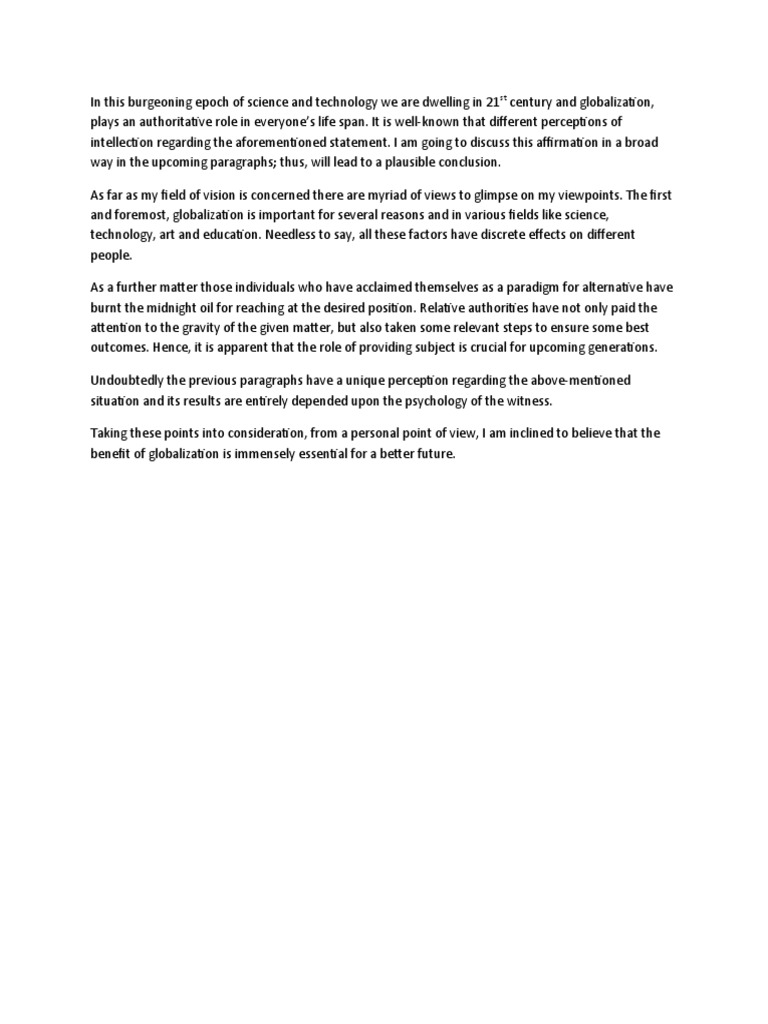 The Benefits of Globalization in the 21st Century: Perspectives on its ...