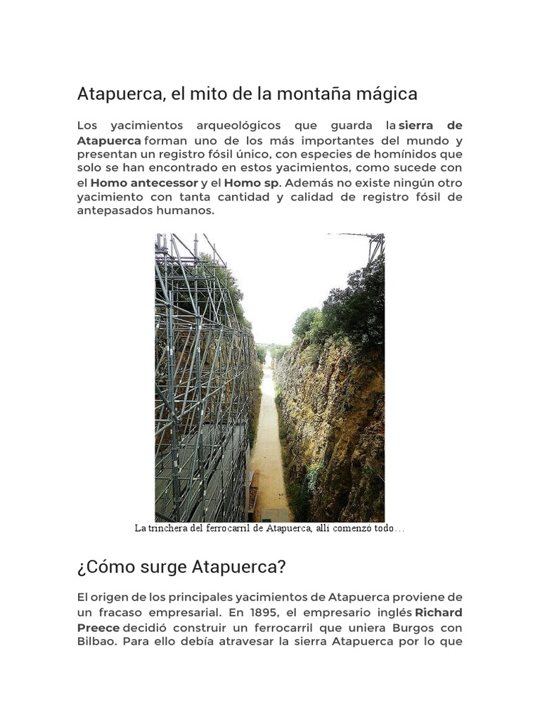 Atapuerca: Yacimientos de Homínidos Únicos | PDF | Homo | Paleoantropología