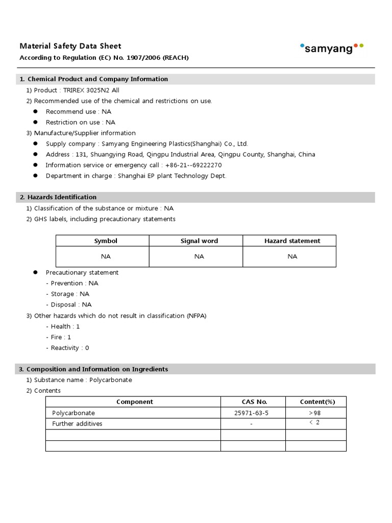 (GHS - MSDS) TRIREX 3025N2 3556E (EN) 20171219 新 | PDF | Fires ...