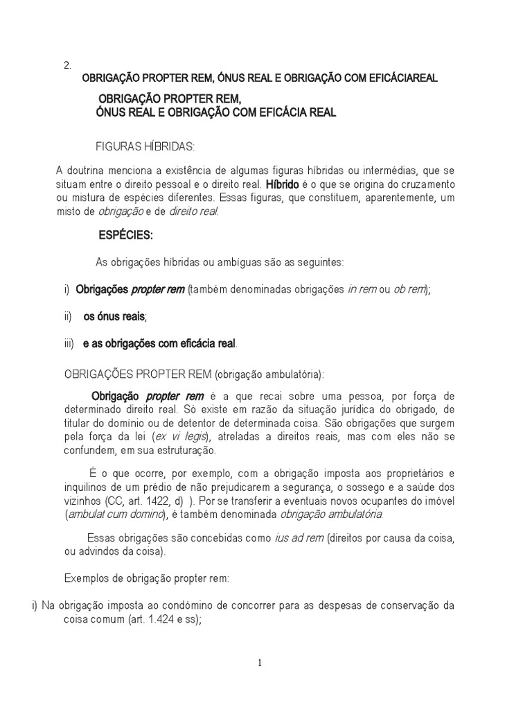 Propter Rem | PDF | Lei de Propriedade | Condomínio