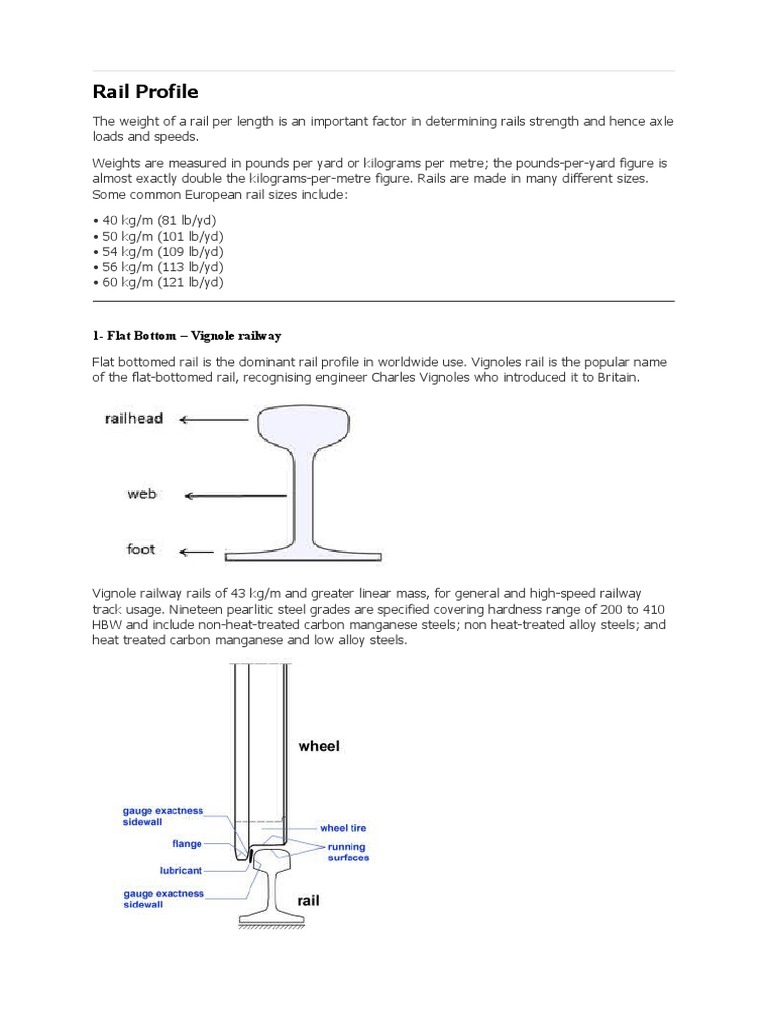 Rail Profiles | PDF | Steel | Kilogram