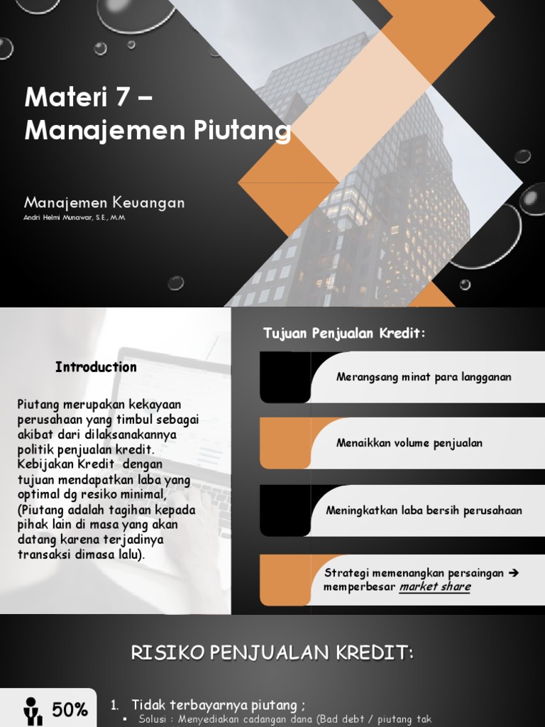 Materi 7 Manajemen Piutang | PDF