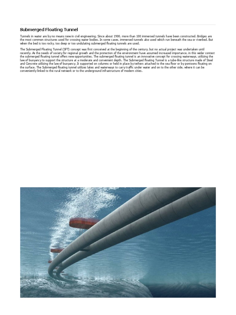 Submerged Floating Tunnel | Download Free PDF | Buoyancy | Tunnel
