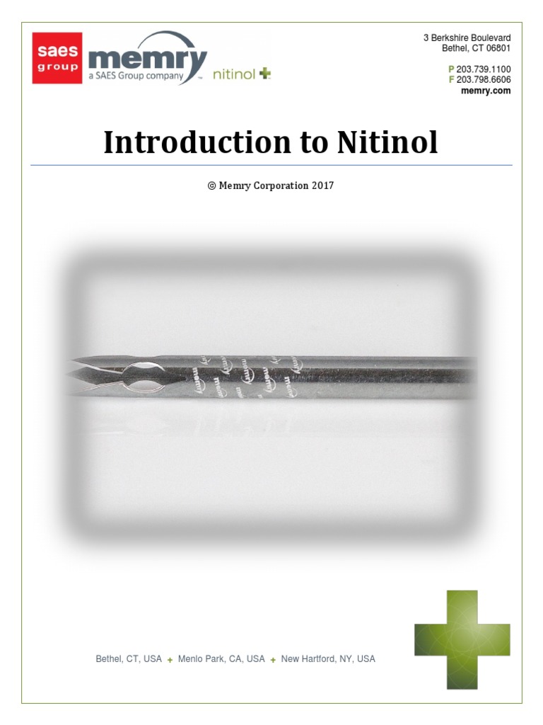 5a4bb3895344bc000191bac9 - Introduction To Nitinol - V5 | PDF | Shape ...