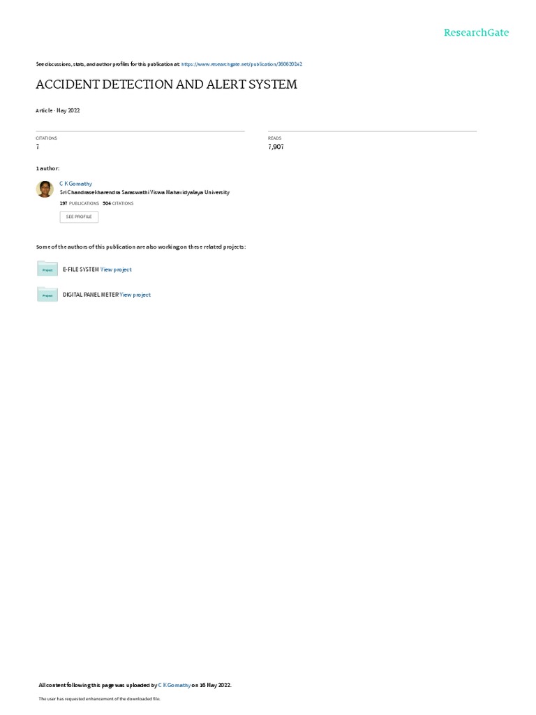 Accident Detection Alert System | PDF | Arduino | Global Positioning System