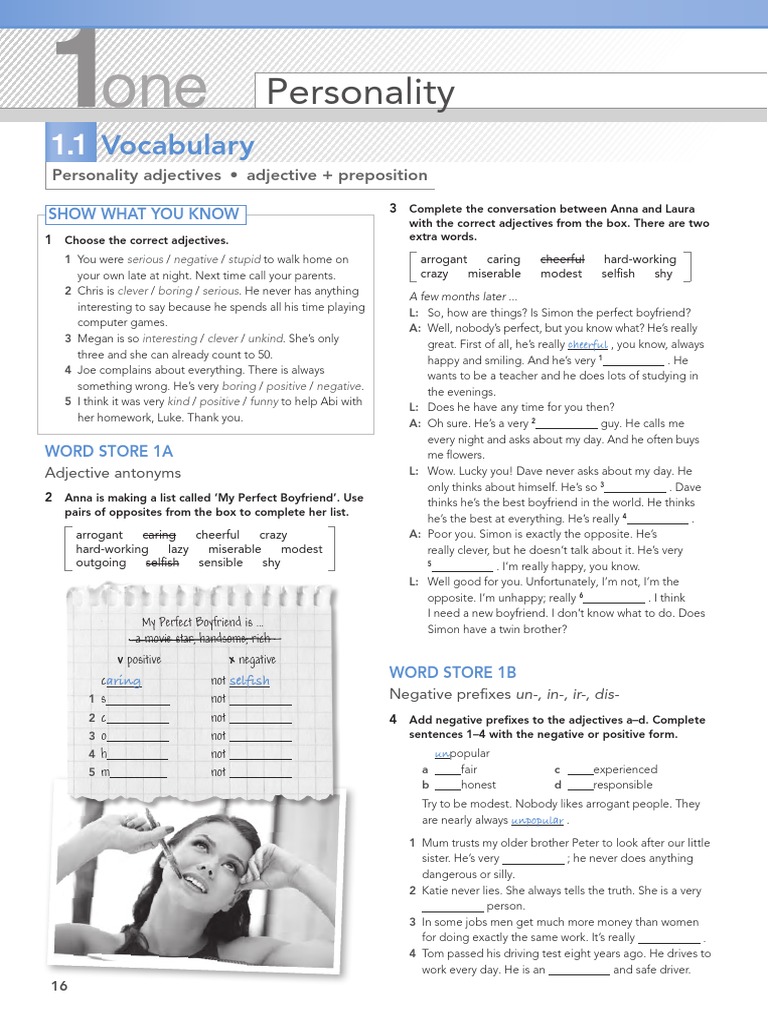 Personality: Vocabulary | PDF | Classroom | Teachers