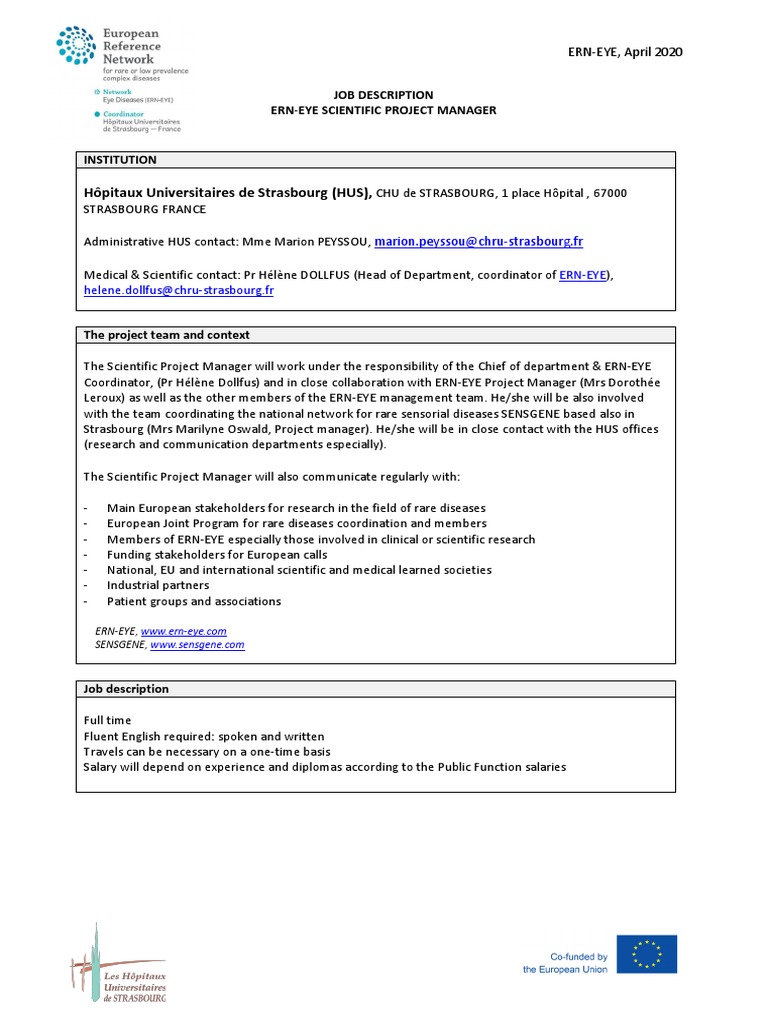 Scientific Project Manager Role | PDF | Ophthalmology | European Union
