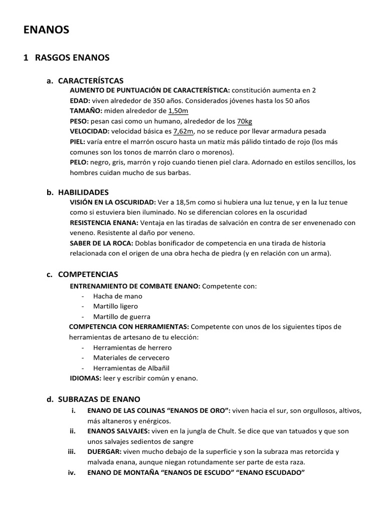 ENANOS | PDF | Enano (Tierra Media)