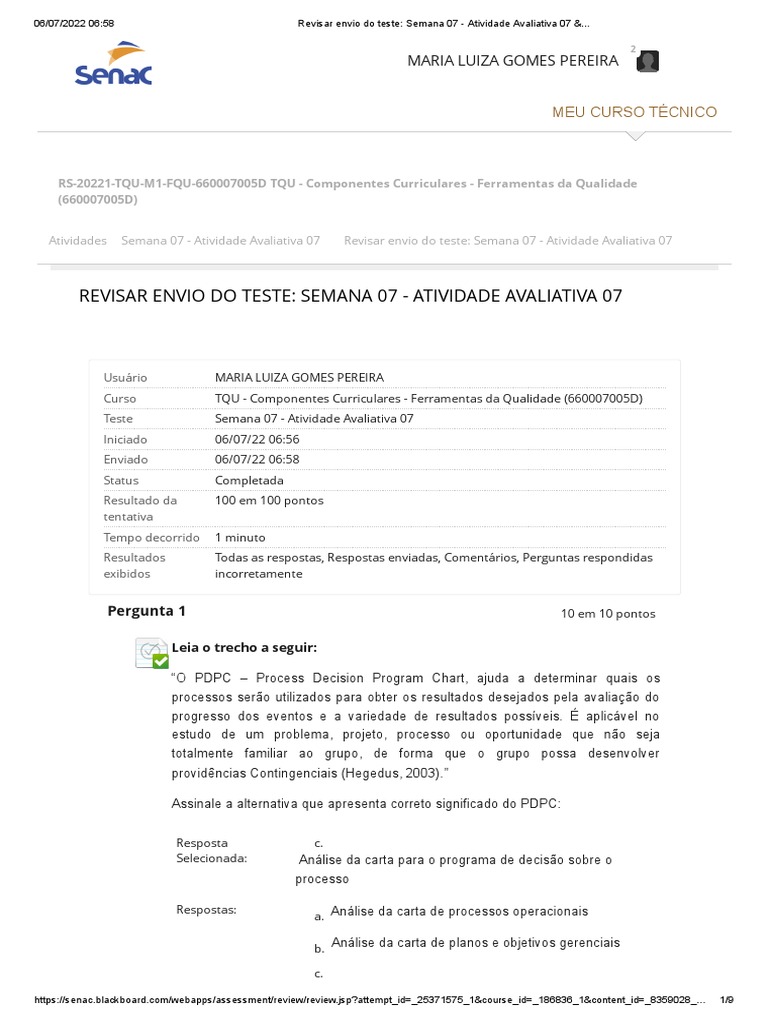Implementação do PDPC em Qualidade | PDF | Lógica | Tempo