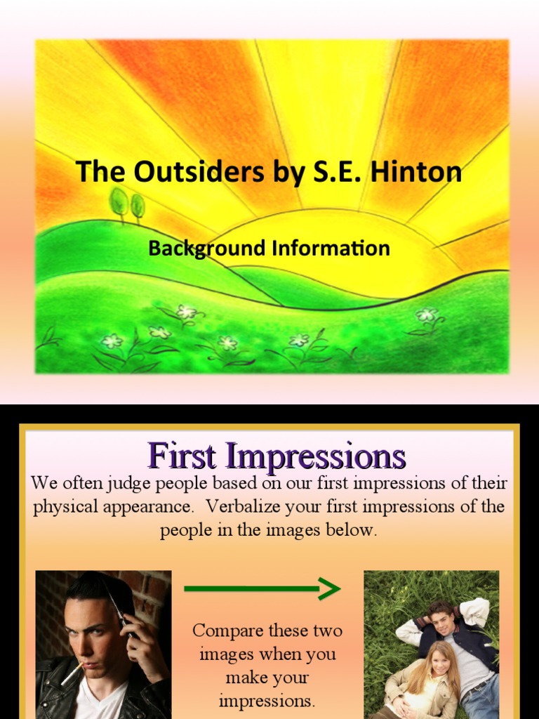 The Outsiders by S.E. Hinton: Background Information | PDF | History ...