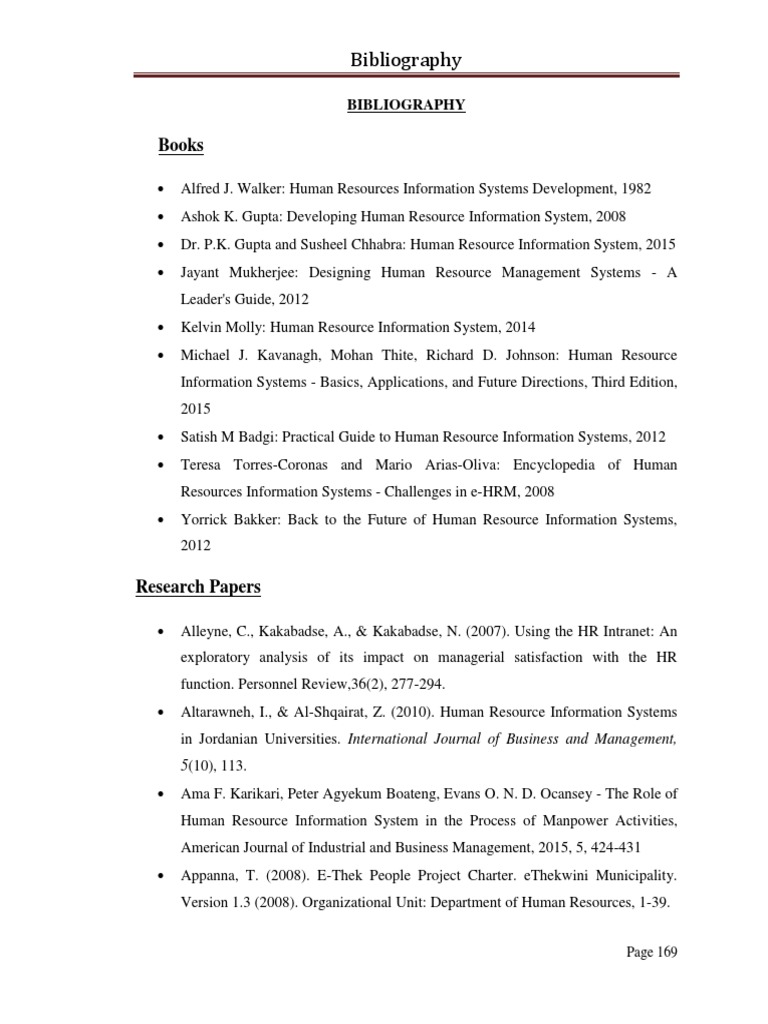 Bibliography 1 | PDF | Human Resource Management | Information System