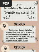 Opinion vs. Assertion Guide | PDF