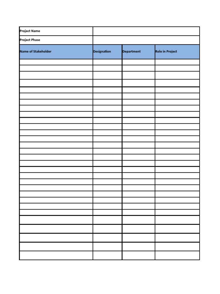 Stakeholder Register Template | PDF