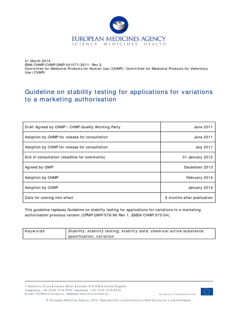 Guideline Stability Testing Applications Variations Marketing ...