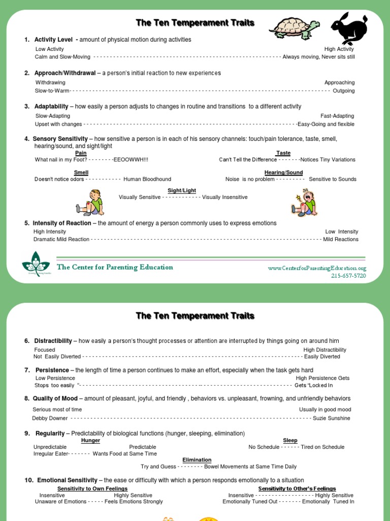 The 10 Key Temperament Traits | PDF | Temperament | Emotions