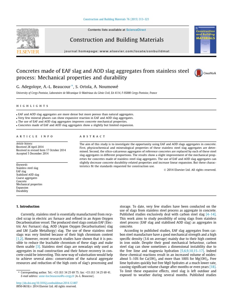 Adegoloye Et Al. - 2015 - Concretes Made of EAF Slag and AOD Slag ...