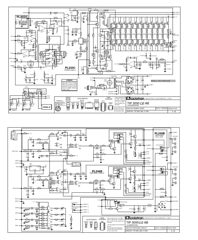 Circuit diagram for an audio amplifier utilizing bipolar junction ...