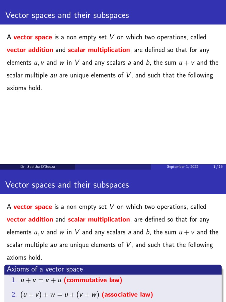 AI-ML Class-07 | PDF | Vector Space | Linear Subspace