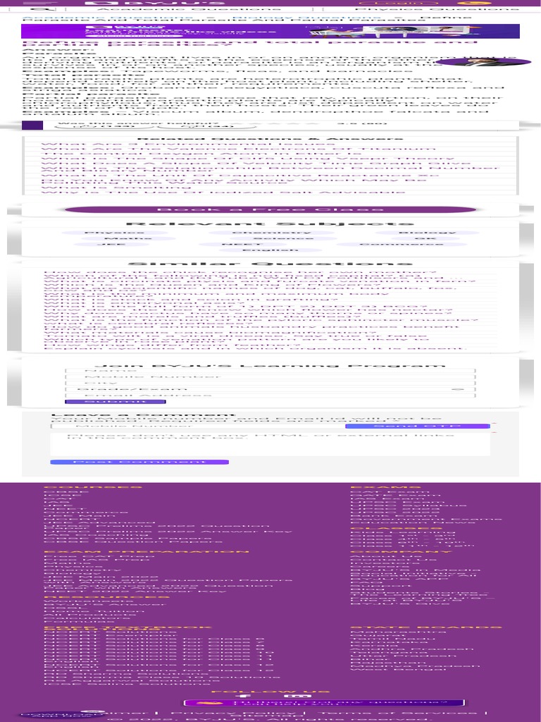 Define Parasite and Total Parasite and Partial Parasites - Biology Q&A ...
