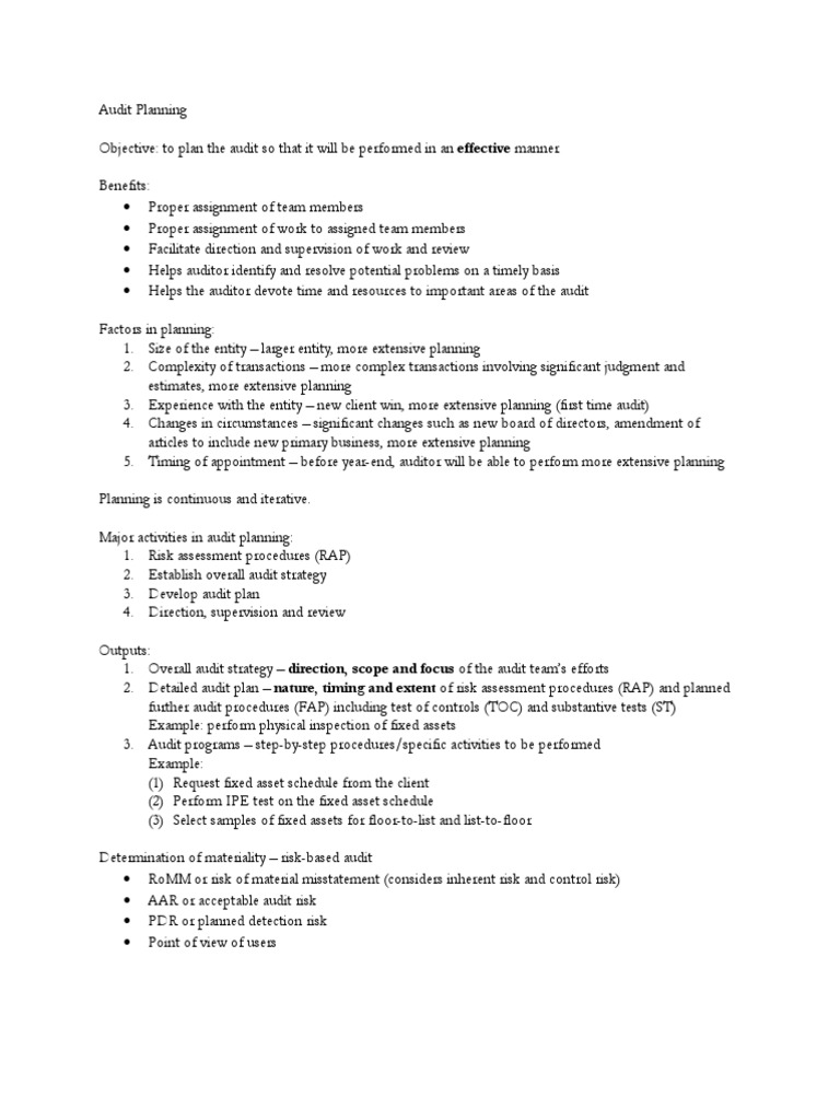 Audit Planning (Annotated) | PDF | Financial Audit | Audit