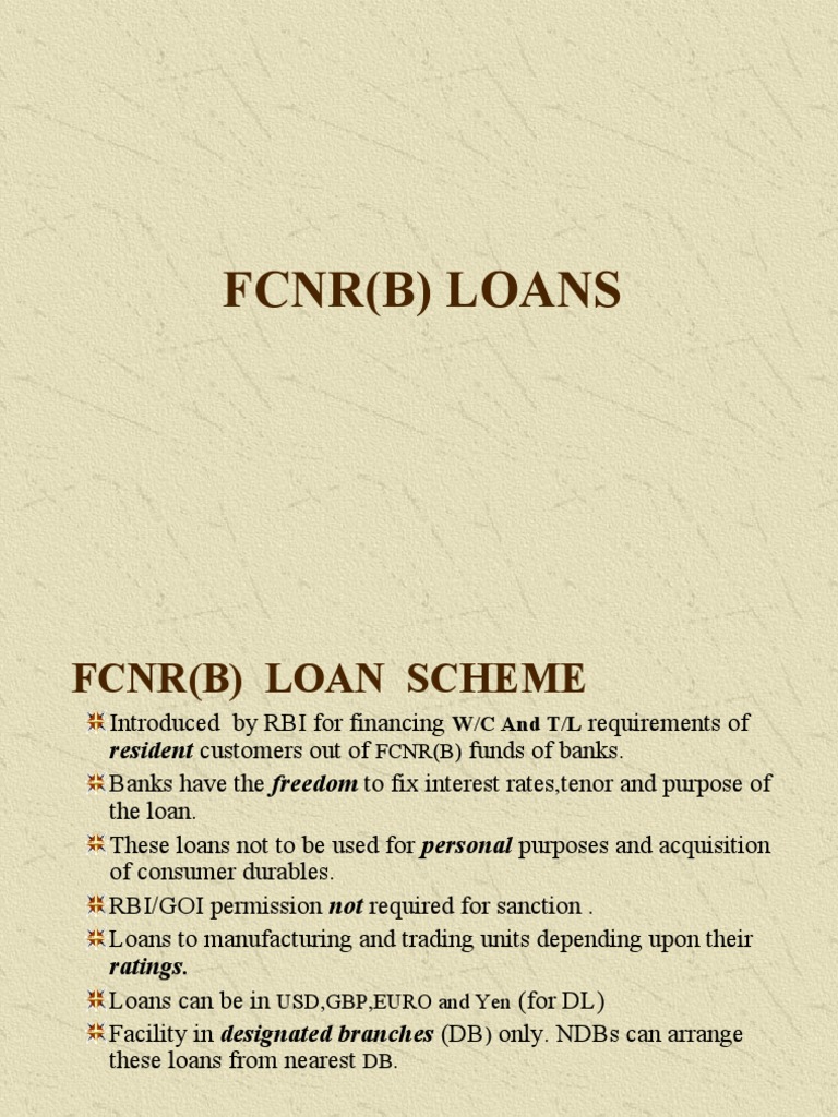 FCNR (B) Loans | PDF | Loans | Interest