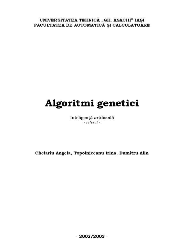 Algoritmi Genetici I | PDF