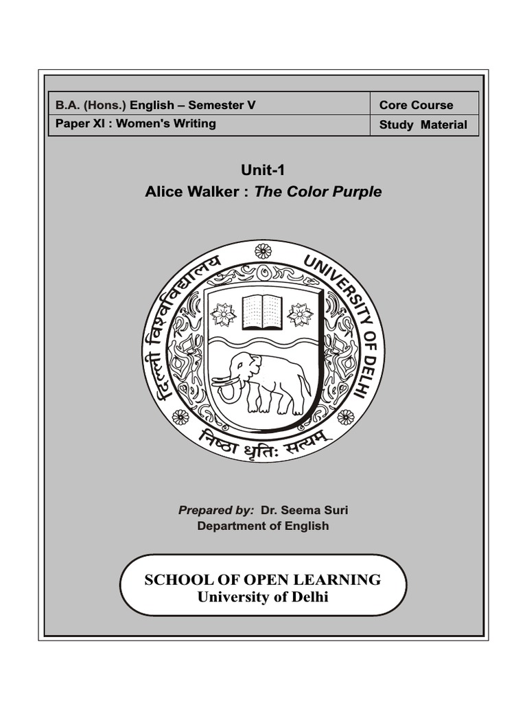 Unit 1 - The Color Purple | PDF