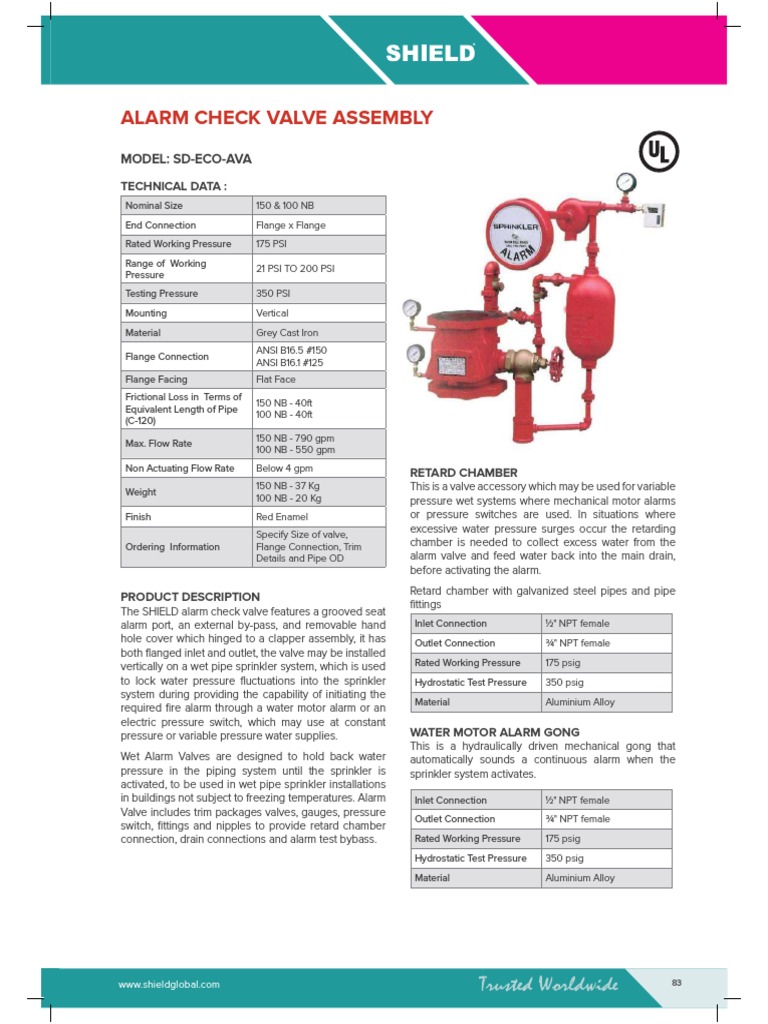 Shield Alarm Check Valve | PDF | Valve | Pipe (Fluid Conveyance)