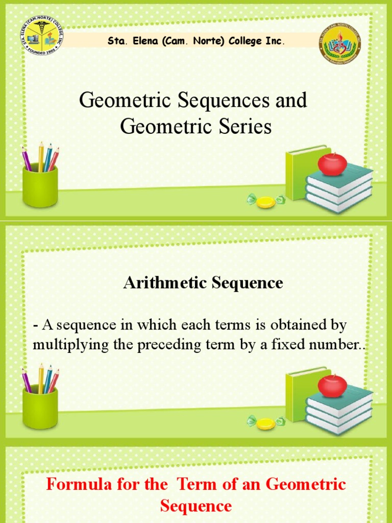 Lesson 5 - Geometric Sequences and Geometric Series | PDF | Science ...