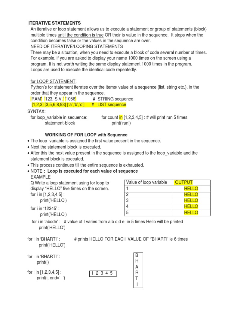 Iterative Statements 11e Pdf Control Flow Computer Science