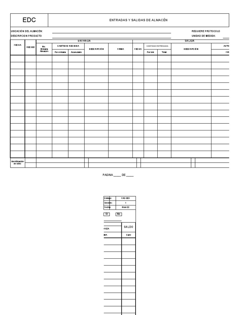 Entradas y Salidas de Almacen | PDF