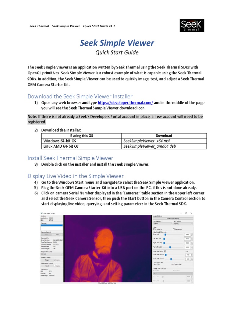 Seek Simple Viewer - Quick Start Guide v1.7 | PDF