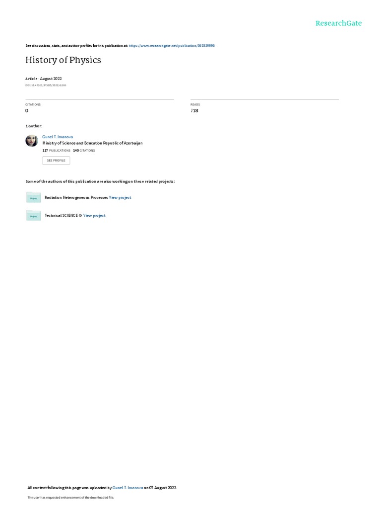 History of Physics | PDF | Physics | Electron