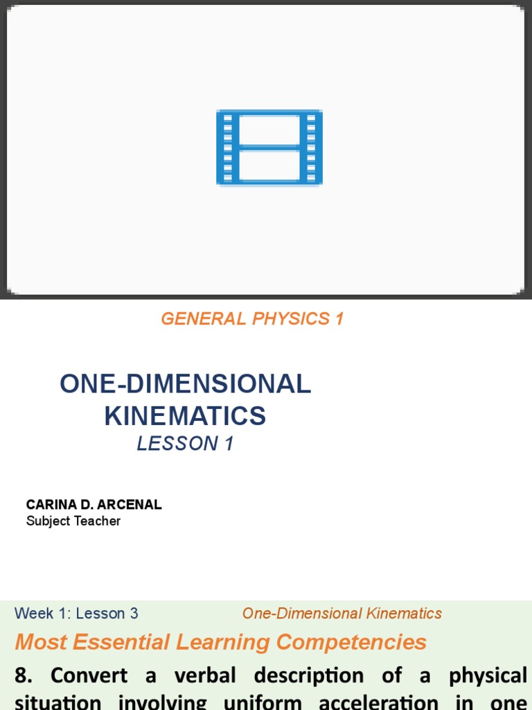 WEEK 2 - One Dimensional Kinematics | PDF | Kinematics | Distance