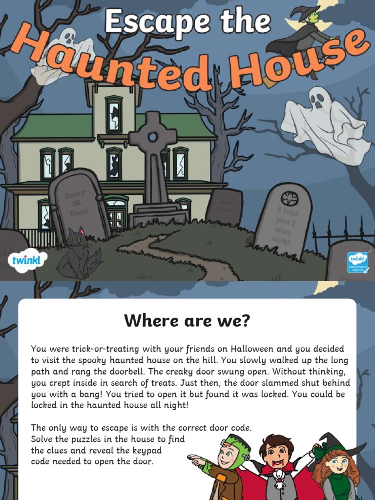 T Eal 1633571664 Esl Halloween Escape Room Game - Ver - 4 | PDF ...