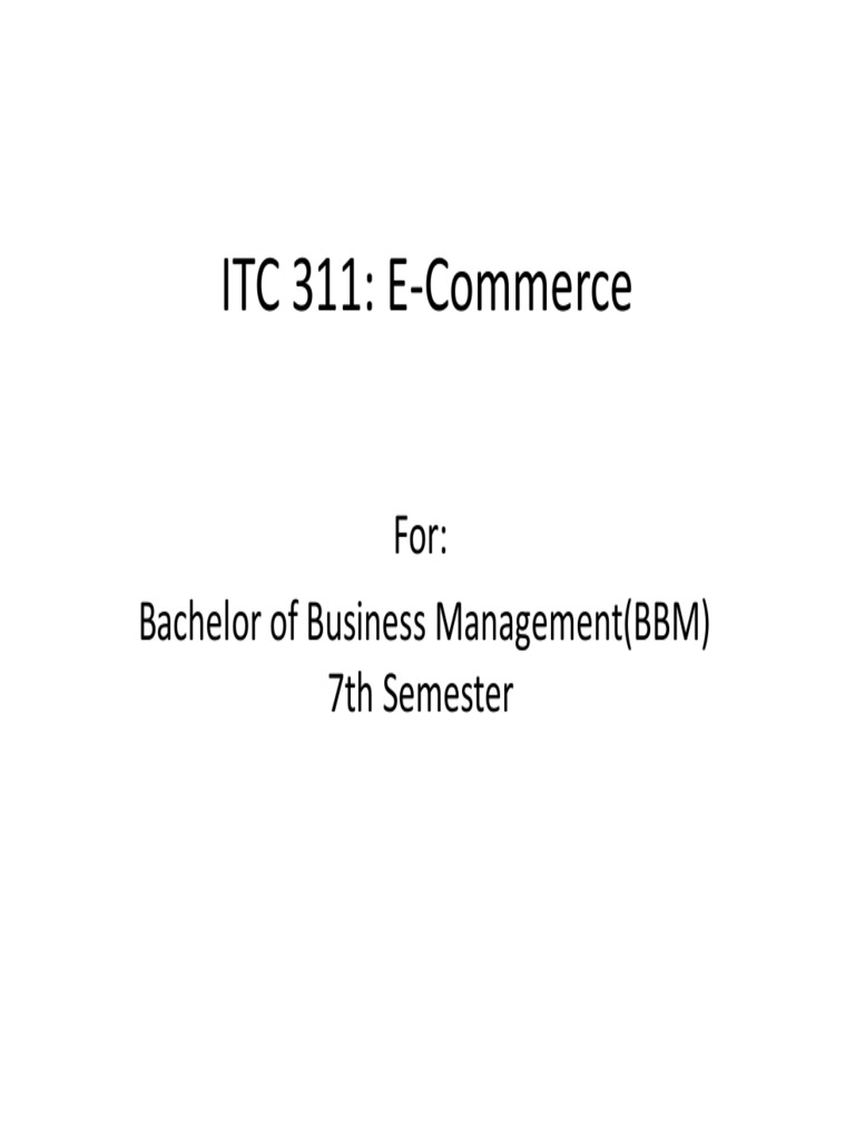 Unit-1 E-Commerce SRG | PDF | E Commerce | Computer Network
