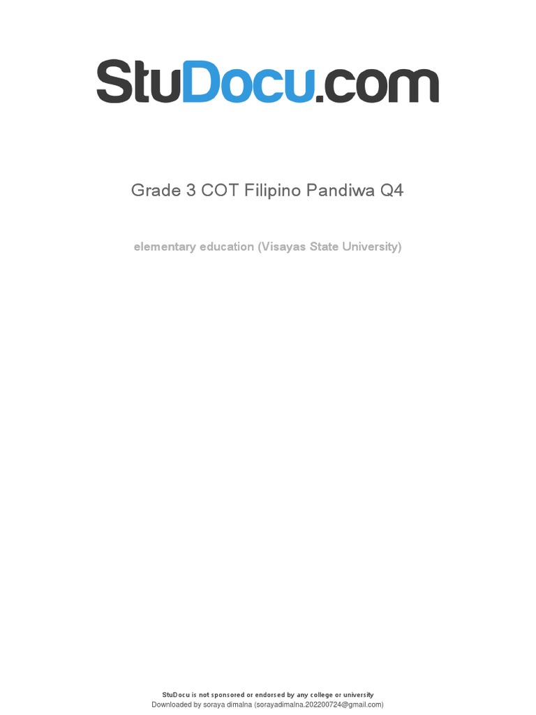 Grade 3 Cot Filipino Pandiwa q4 | PDF