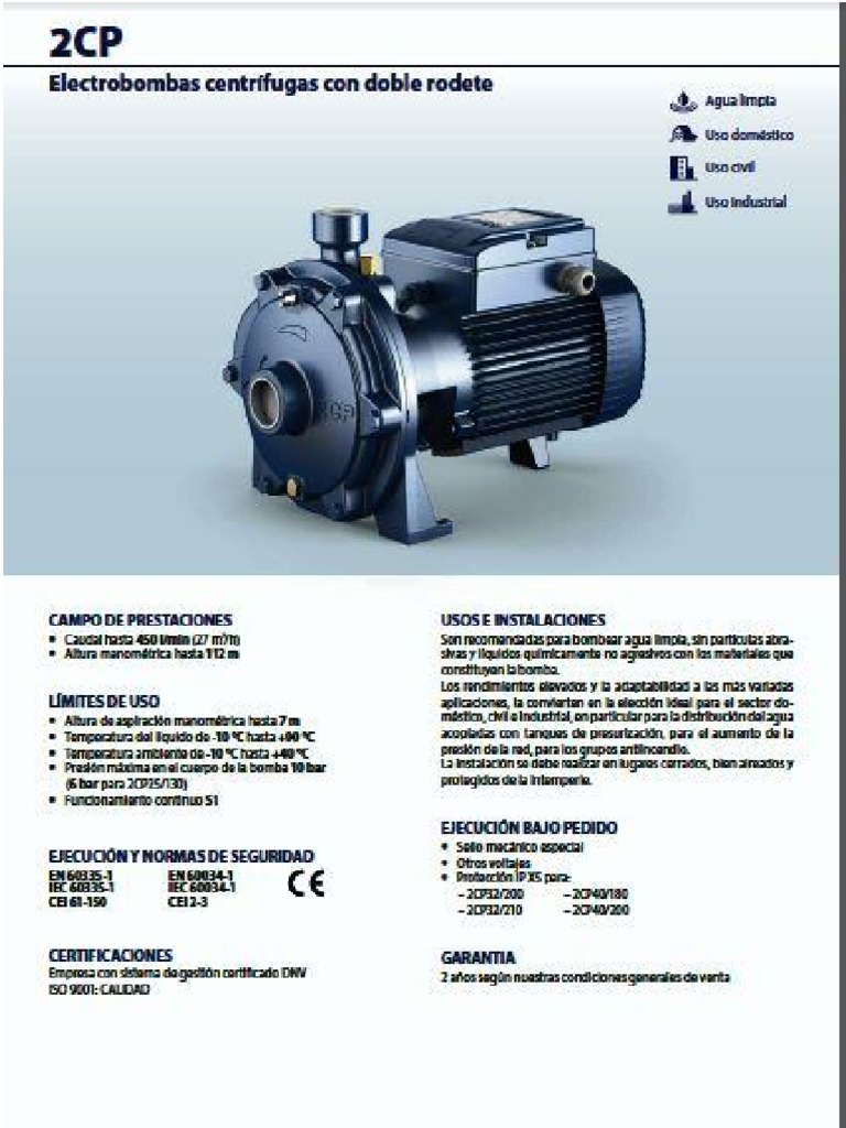 Ficha Tecnica Bomba | PDF