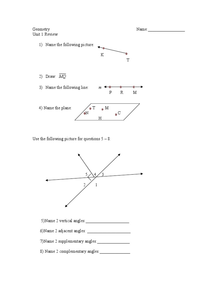 Unit 1 Review PDF | PDF | Triangle Geometry | Euclidean Plane Geometry