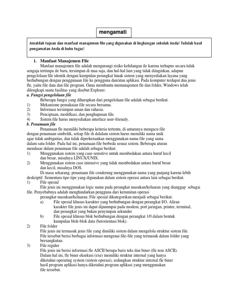 Manfaat Manajemen File 3 | PDF | Seni & Disiplin Bahasa | Teknologi ...