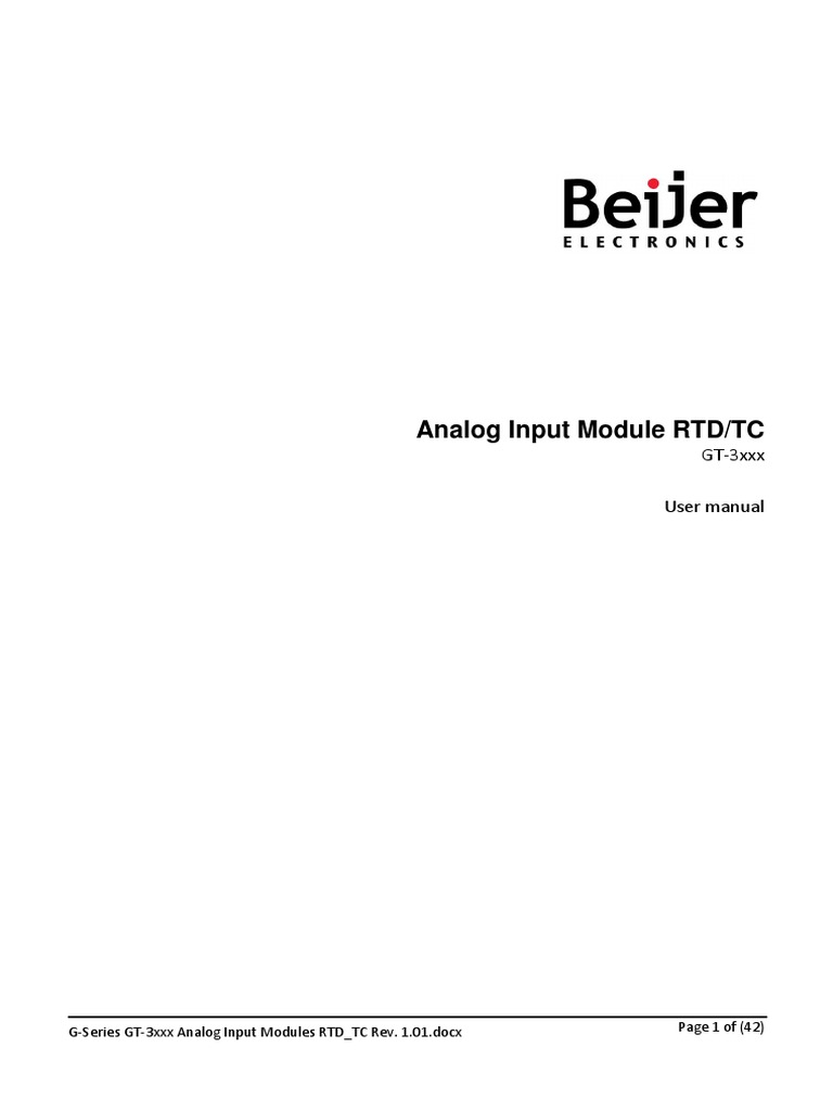 G-Series GT-3xxx Analog Input Modules RTD - TC Rev. 1.01 | PDF | Electrical Wiring | Thermocouple