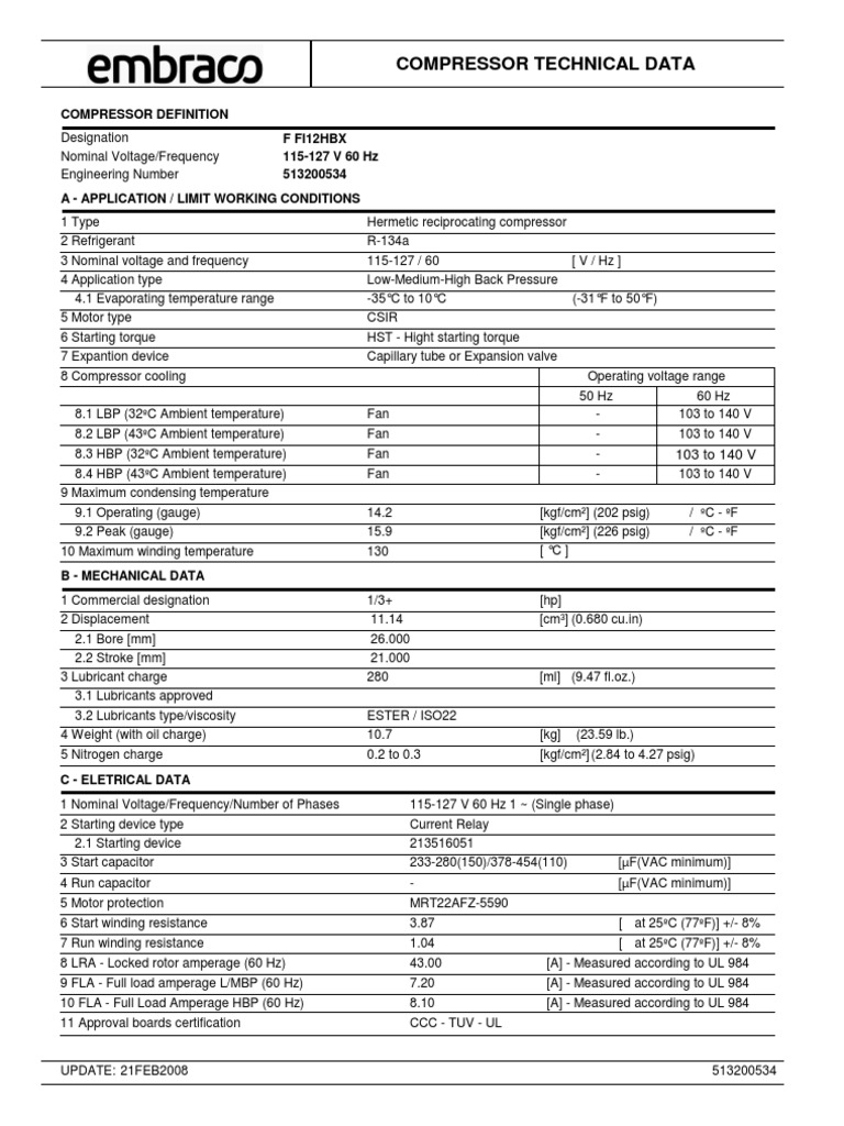 FFI12HBX 115-127 V 60 HZ 1 | PDF | Physical Quantities | Mechanical Engineering