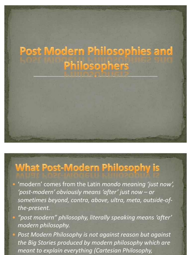 Understanding Postmodern Philosophy | PDF | Jacques Derrida | Jean ...