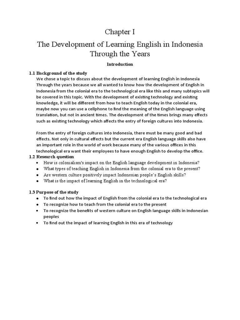 The Development of Learning English | PDF | Indonesia | English Language