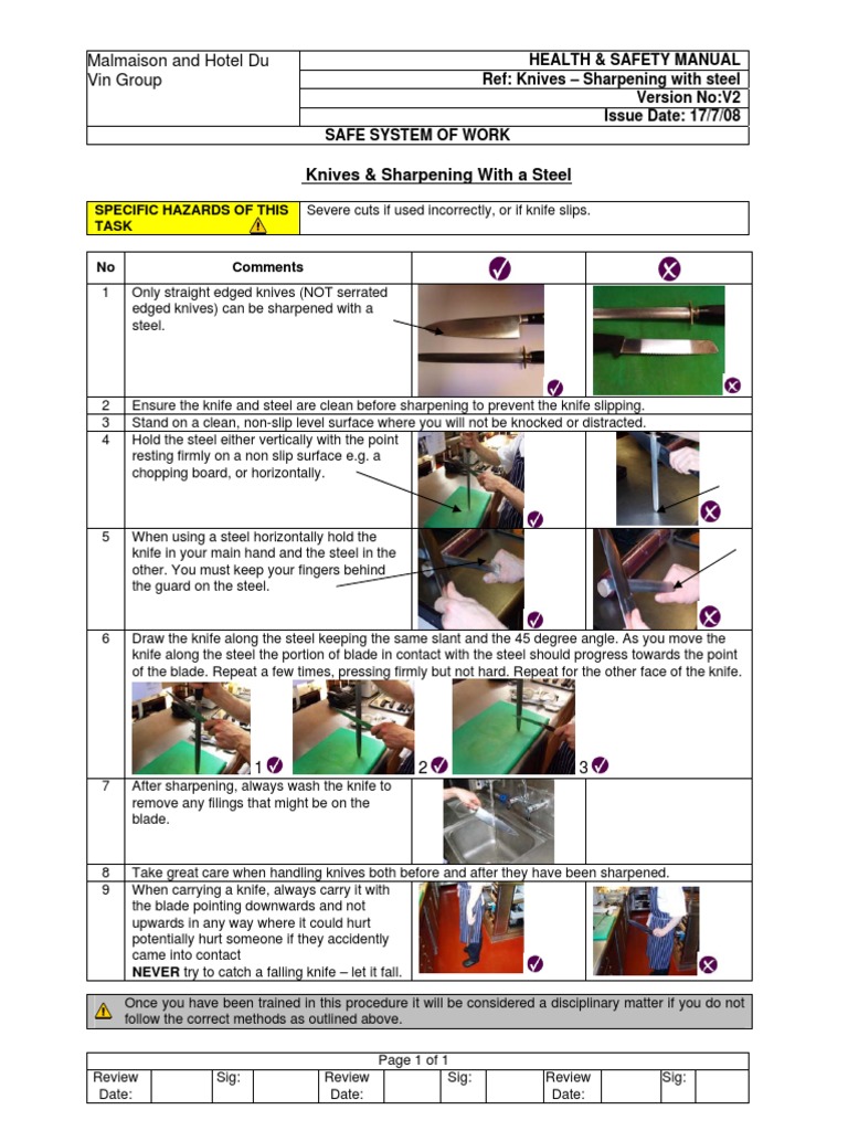 Knife Sharpening Safety Guidelines | PDF | Knife | Blade
