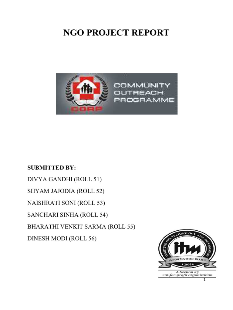 NGO Project Report on CORP Activities & Fundraising Event | PDF ...