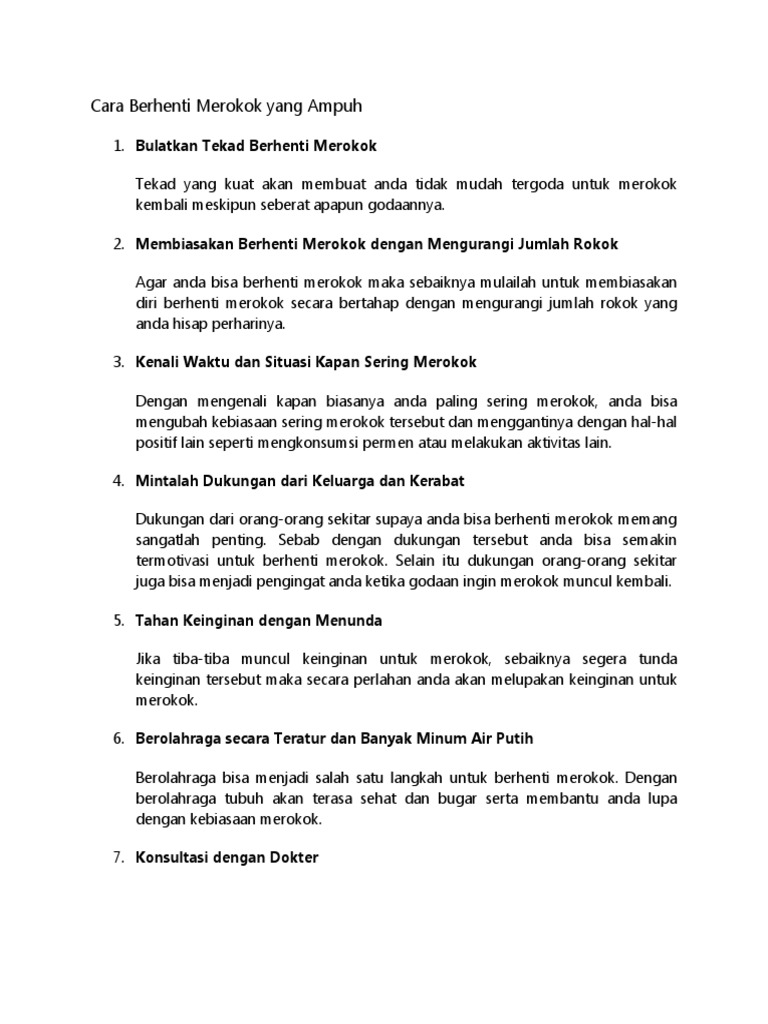 Tips Ampuh Berhenti Merokok | PDF