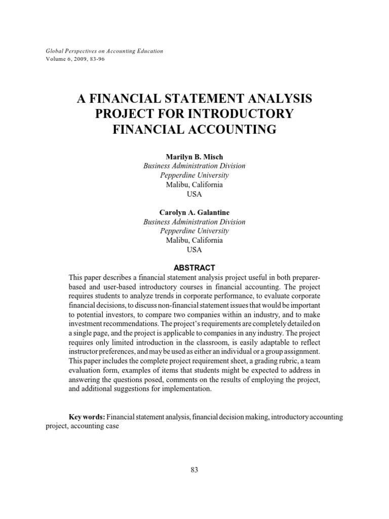 Financial Statement Report of Project | PDF | Financial Statement | Revenue