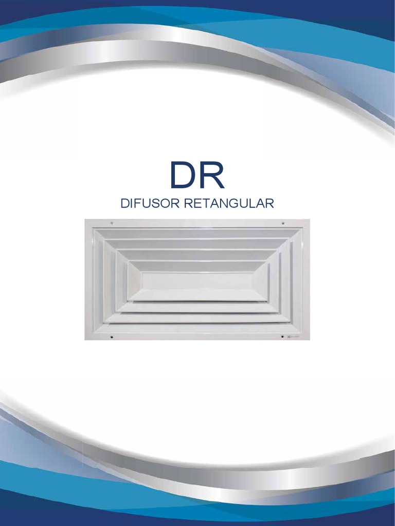 Especificações técnicas e dimensões de difusores retangulares ...